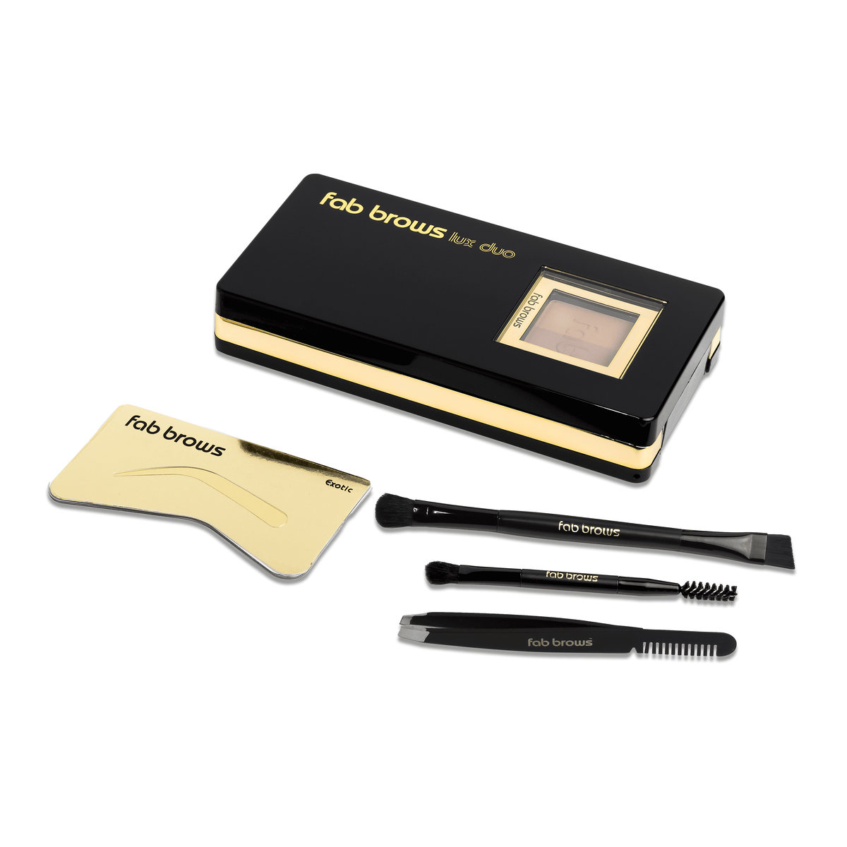 Fab Lux Duo Brow Kit – Stencils & Powder for Perfect Brows – Fab Brows US